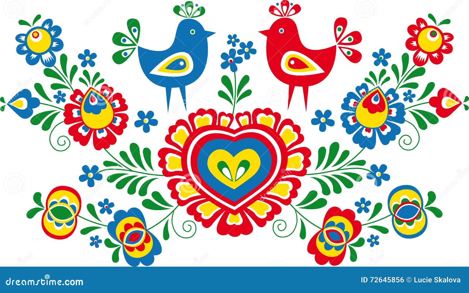 Folk Slovak Ornaments Cartoon Vector | CartoonDealer.com #67204147