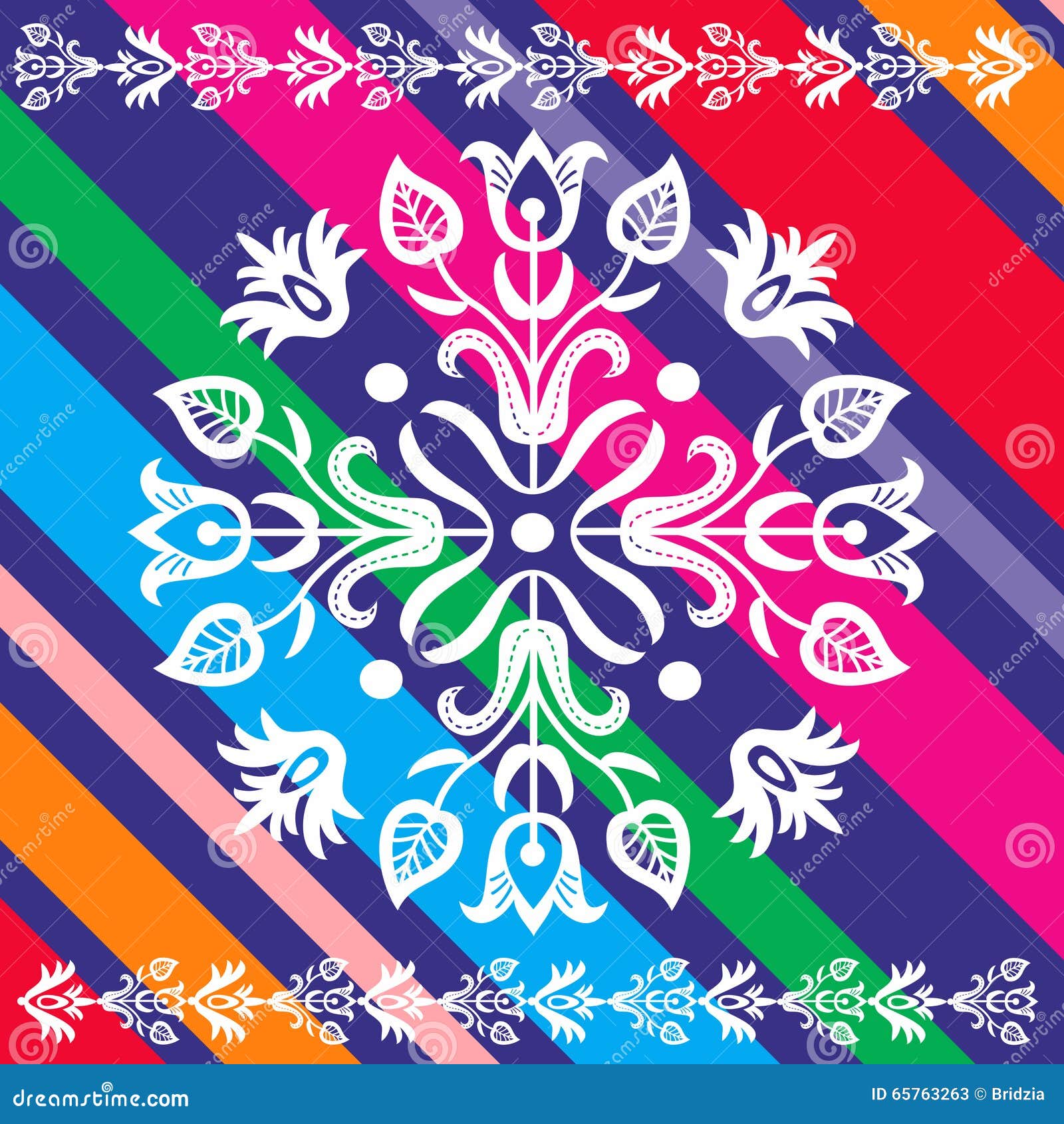 Folk pattern stock vector. Illustration of decorative - 65763263