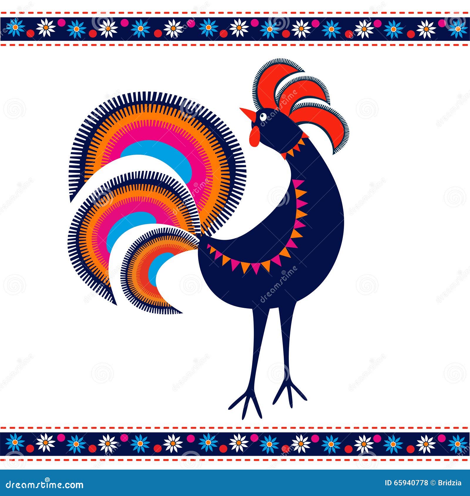 Folk pattern stock vector. Illustration of branch, card - 65940778