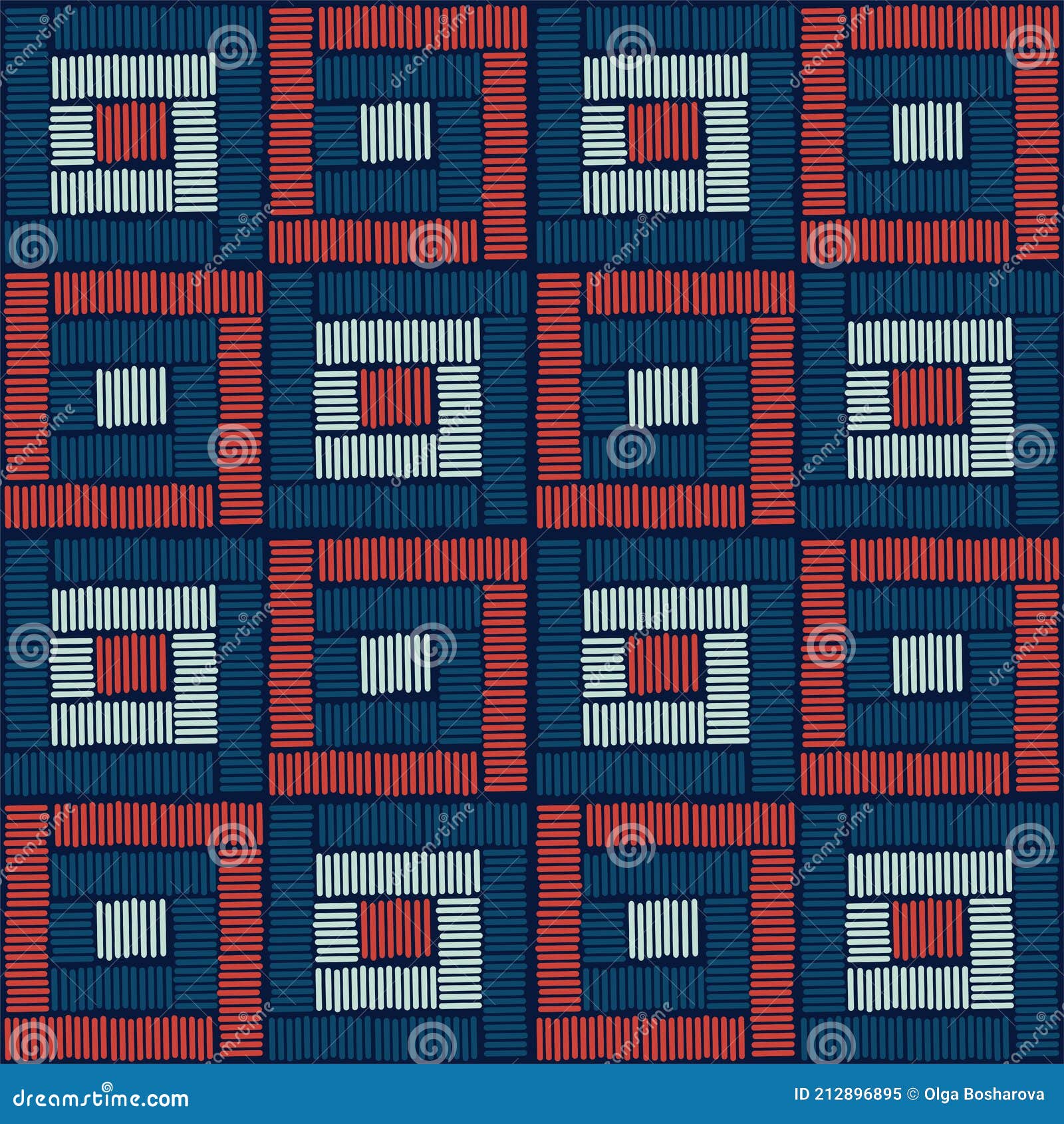 Folk Pattern in the Stitch Technique, the Square is Embroidered with ...