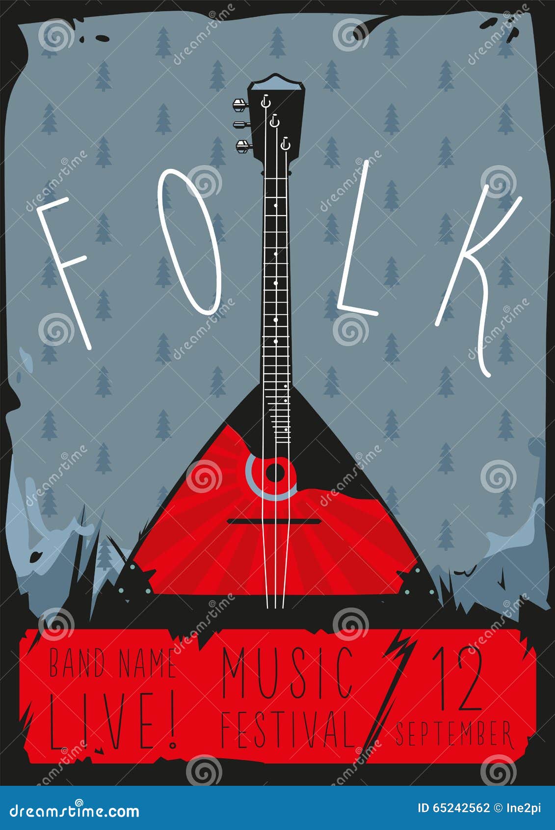 Folk poster stock vector. Illustration of graphic, musical - 65242562