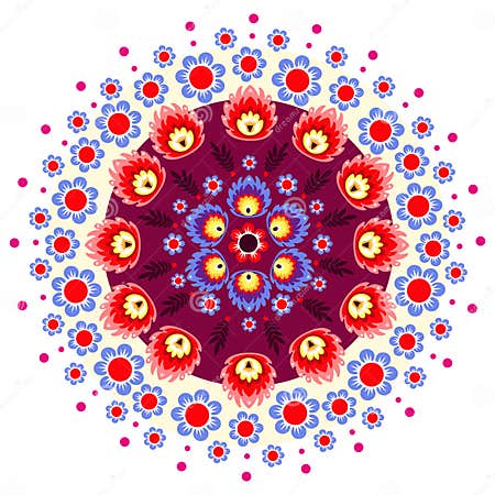 Folk Rosette Five stock vector. Illustration of genuine - 34937535