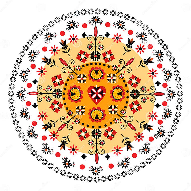 Folk Rosette stock vector. Illustration of genuine, rosette - 34929925