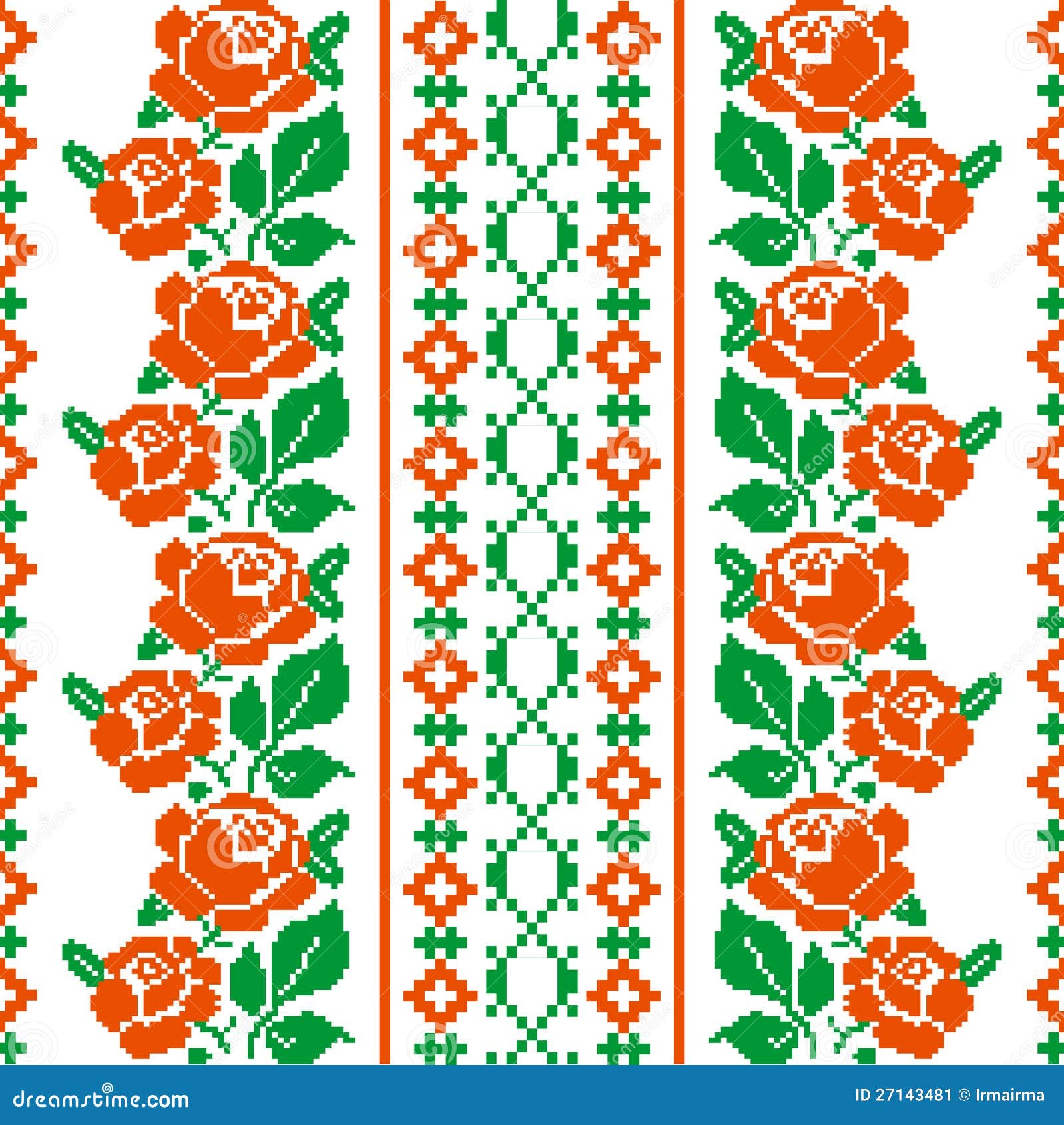 Folk style textile pattern stock vector. Illustration of cloth - 27143481