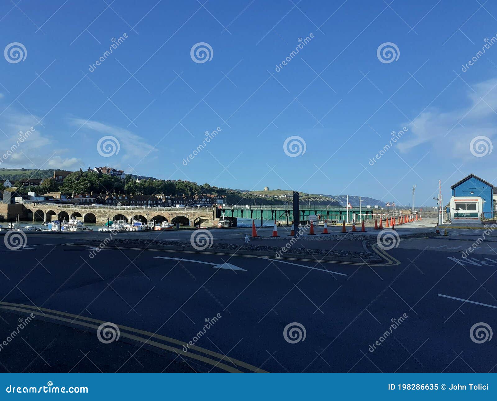 Folkestone Harbour Pier and Sea Stock Image - Image of city, highway ...