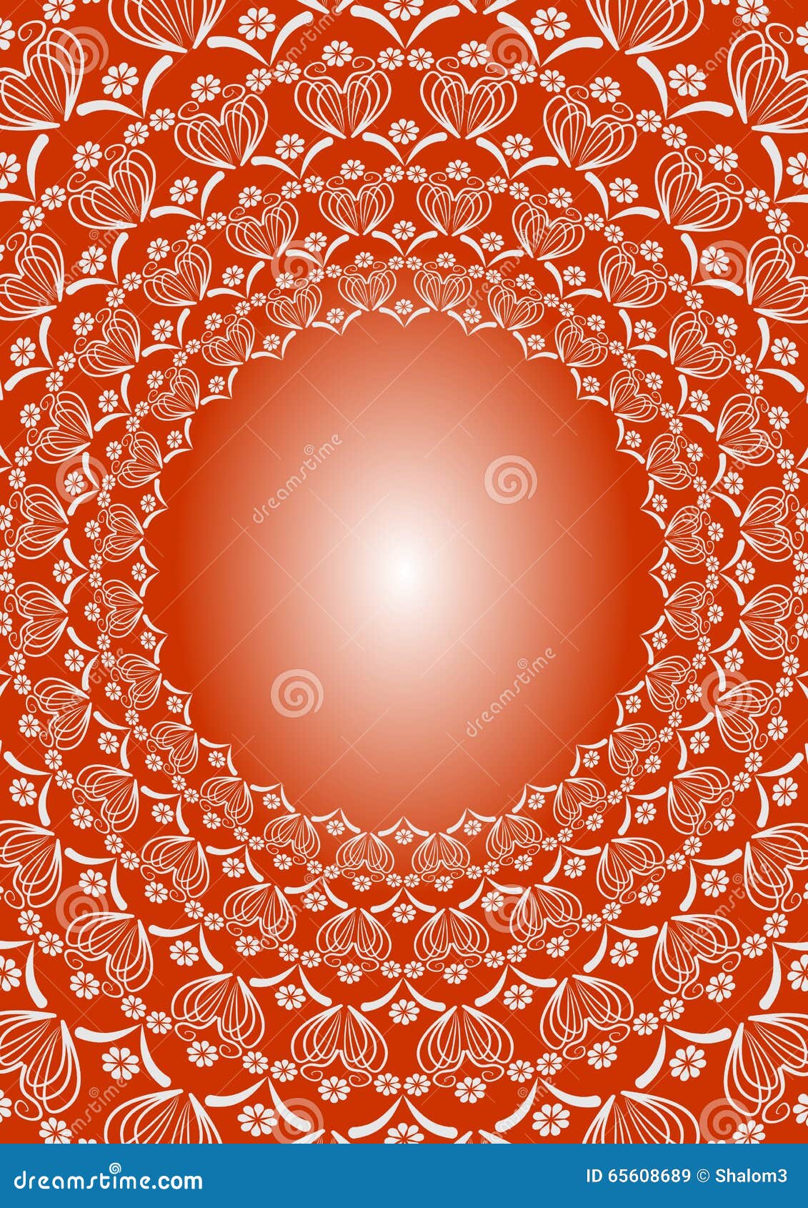 Folklore Circular Oriented White Patterns on Red Gradient Background ...
