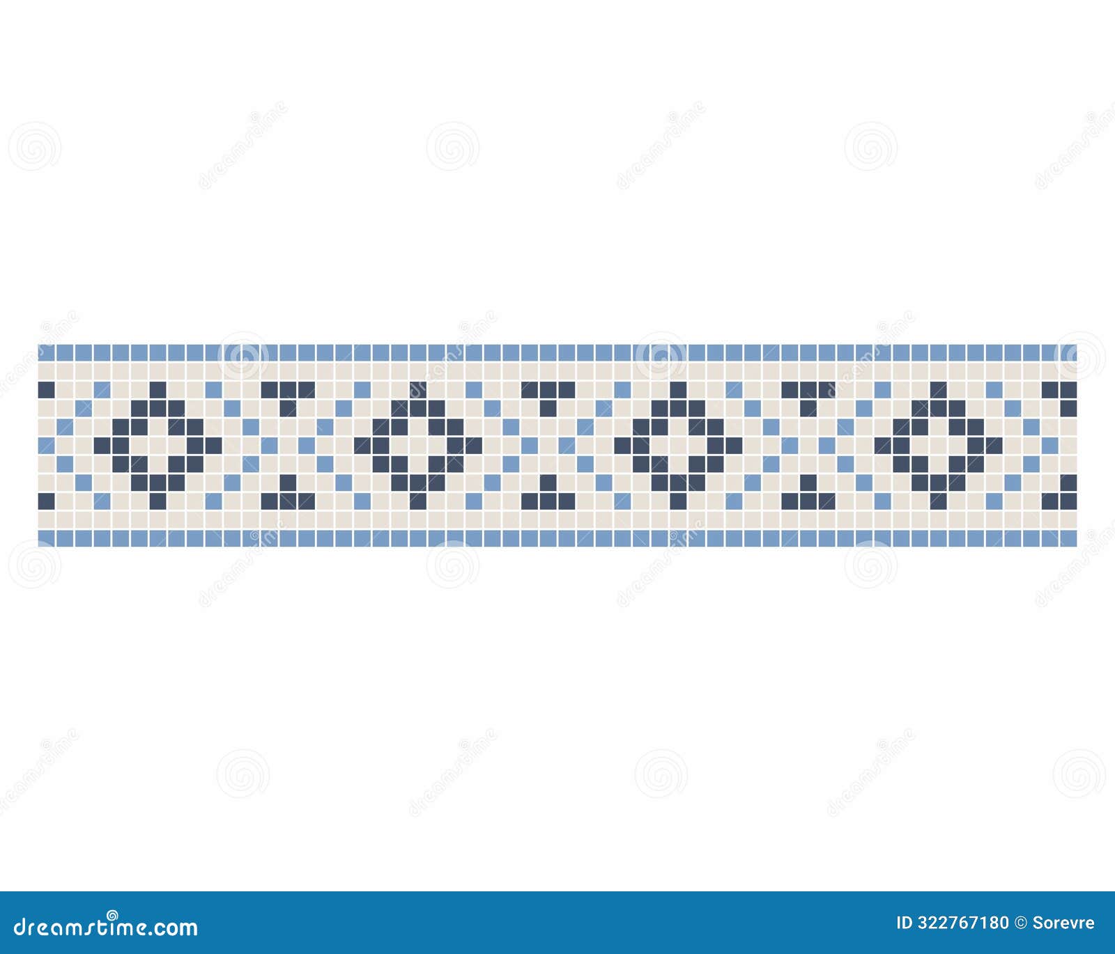 Folklore Seamless Mosaic Border with a Abstract Geometric Pattern ...