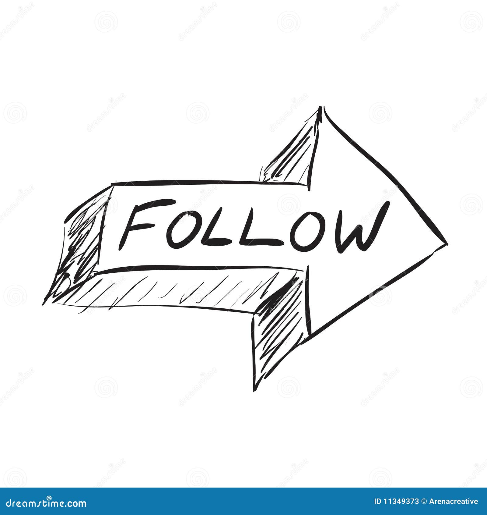 Follow Arrow stock vector. Illustration of blogging, directional - 11349373