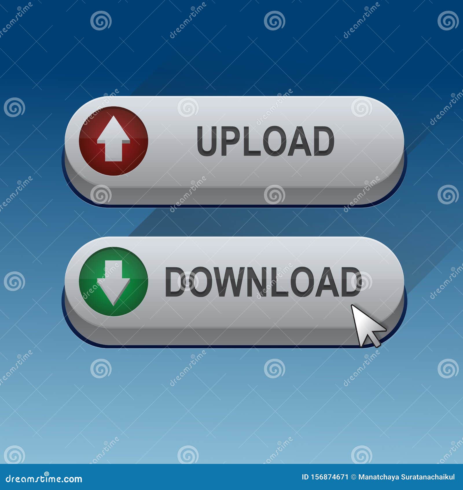 Download and Upload Buttons. Stock Vector - Illustration of icon, arrow ...