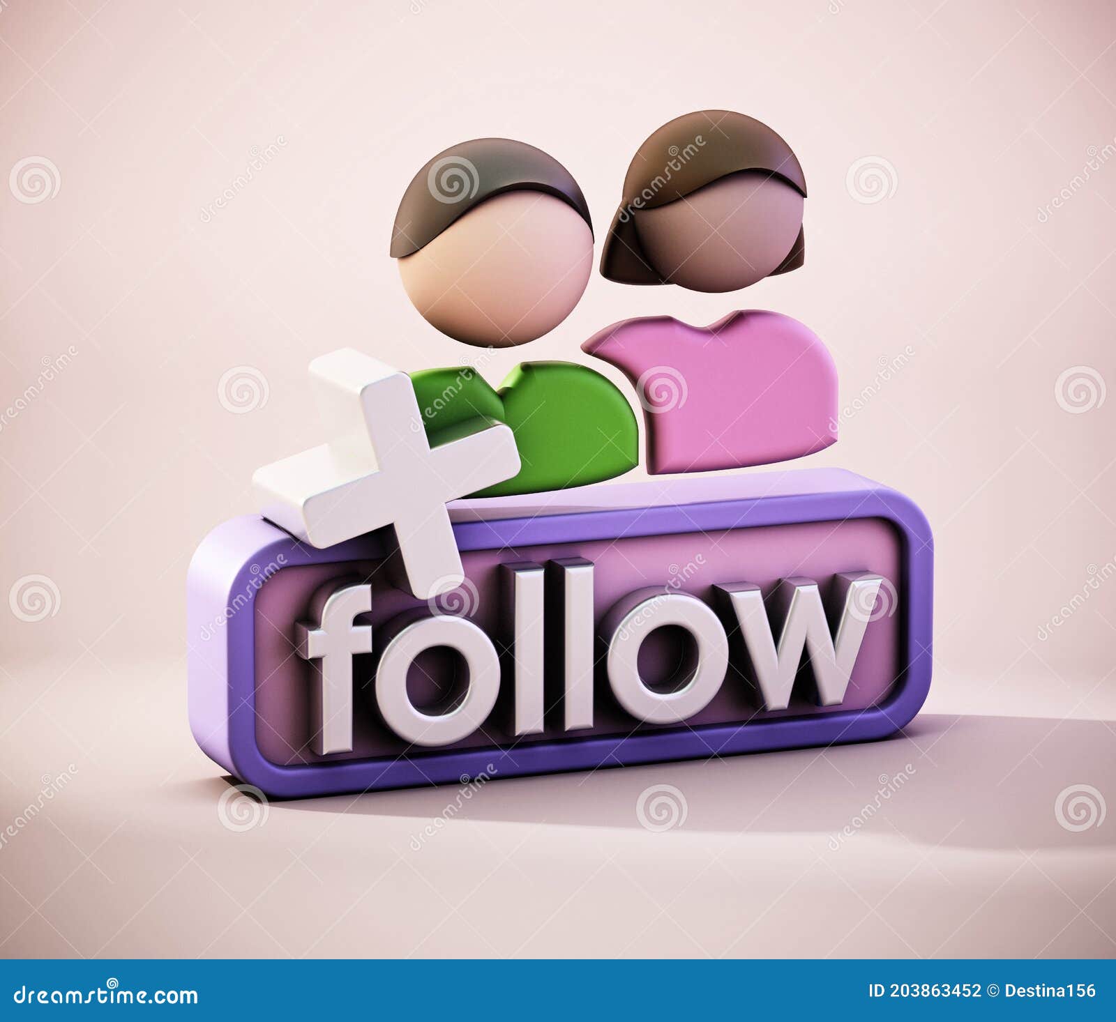 Follow Button and Generic Follower Icons. 3D Illustration Stock ...