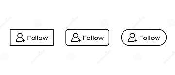 Follow Button Icon Set. Social Media Elements Stock Vector ...