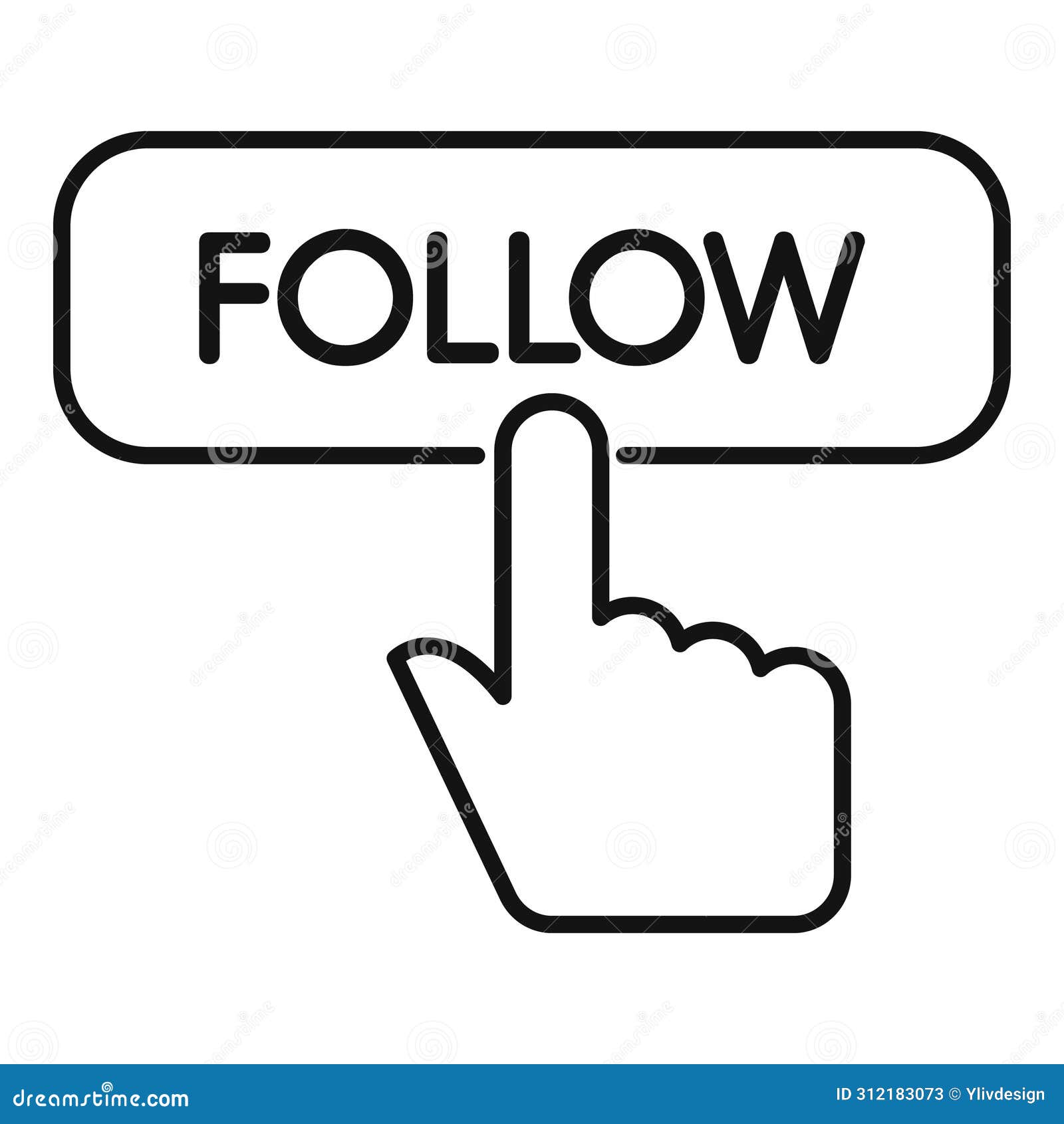 Follow Click Button Icon Outline Vector. New Popular Page Stock Vector ...
