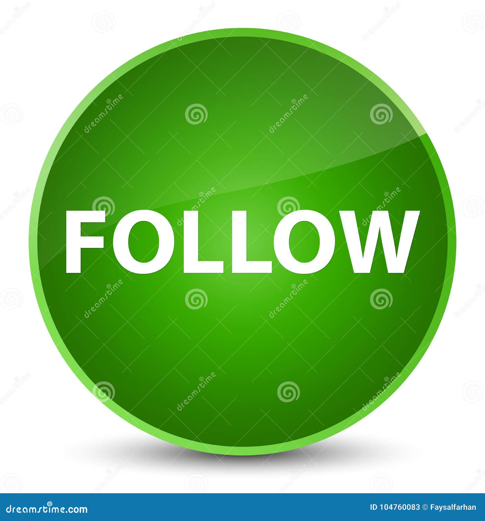 Follow Elegant Green Round Button Stock Illustration - Illustration of ...