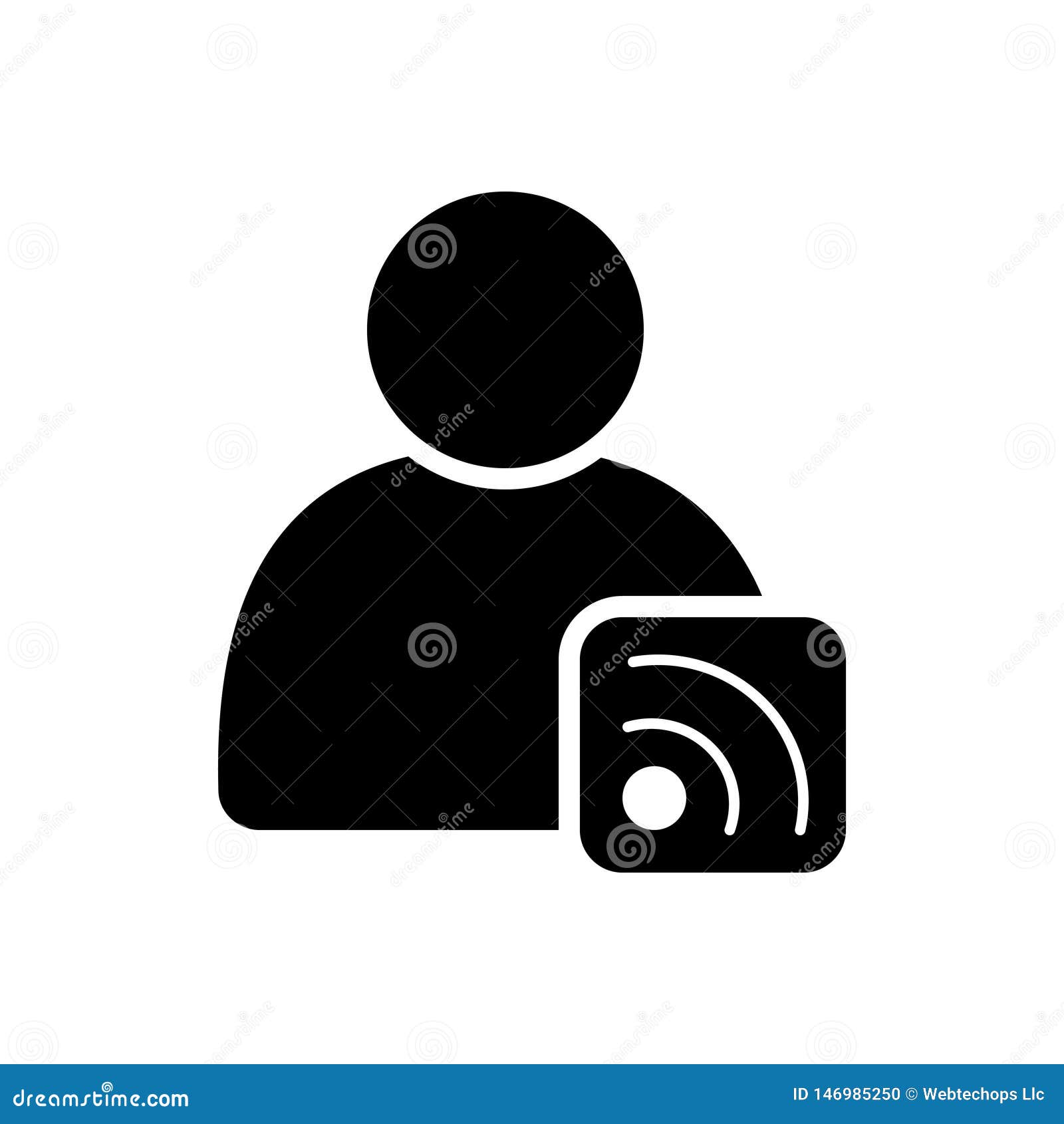 Black Solid Icon for Follow Feed, Blog and Rss Stock Vector ...