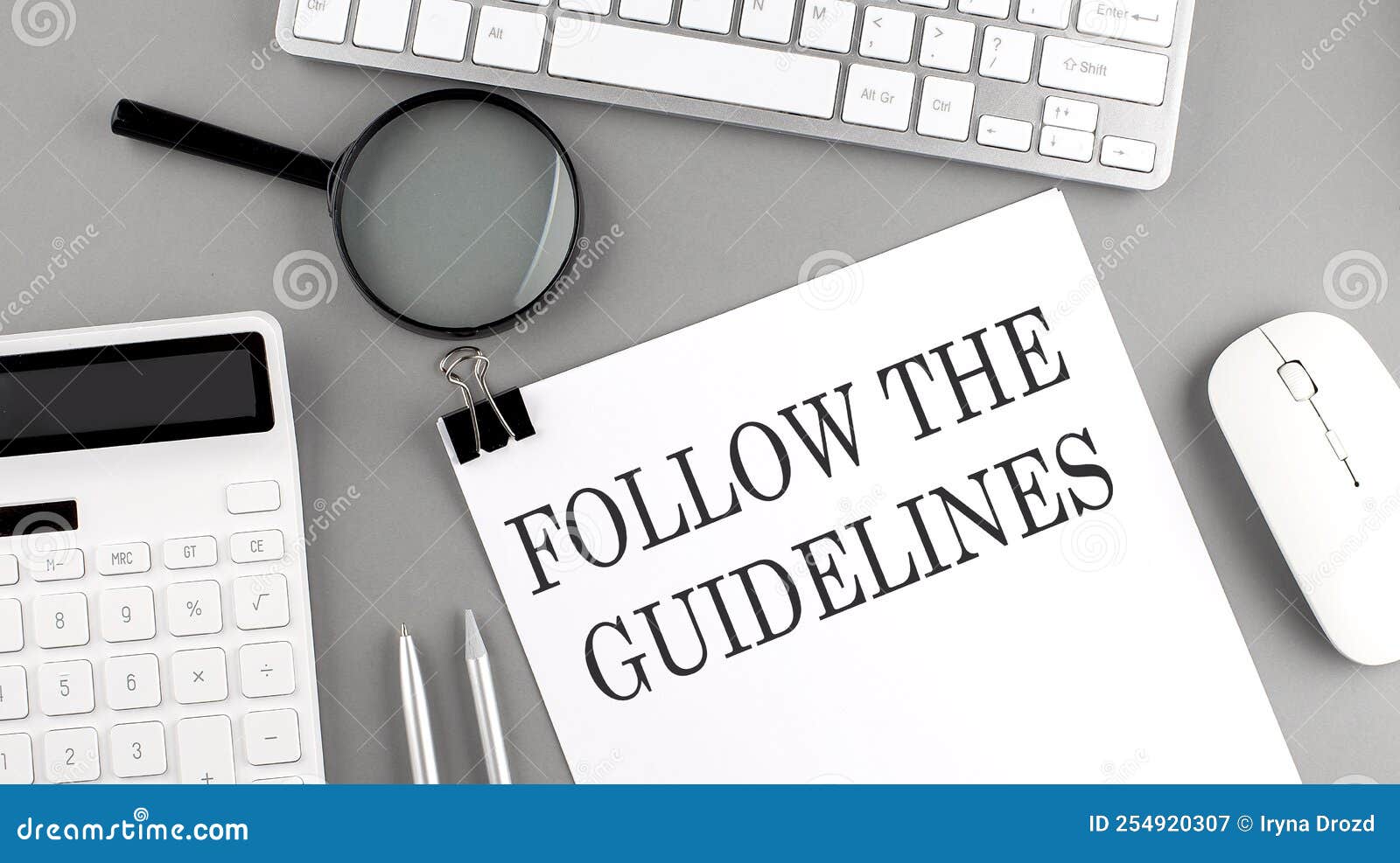 FOLLOW the GUIDELINES Written on Paper with Office Tools and Keyboard ...