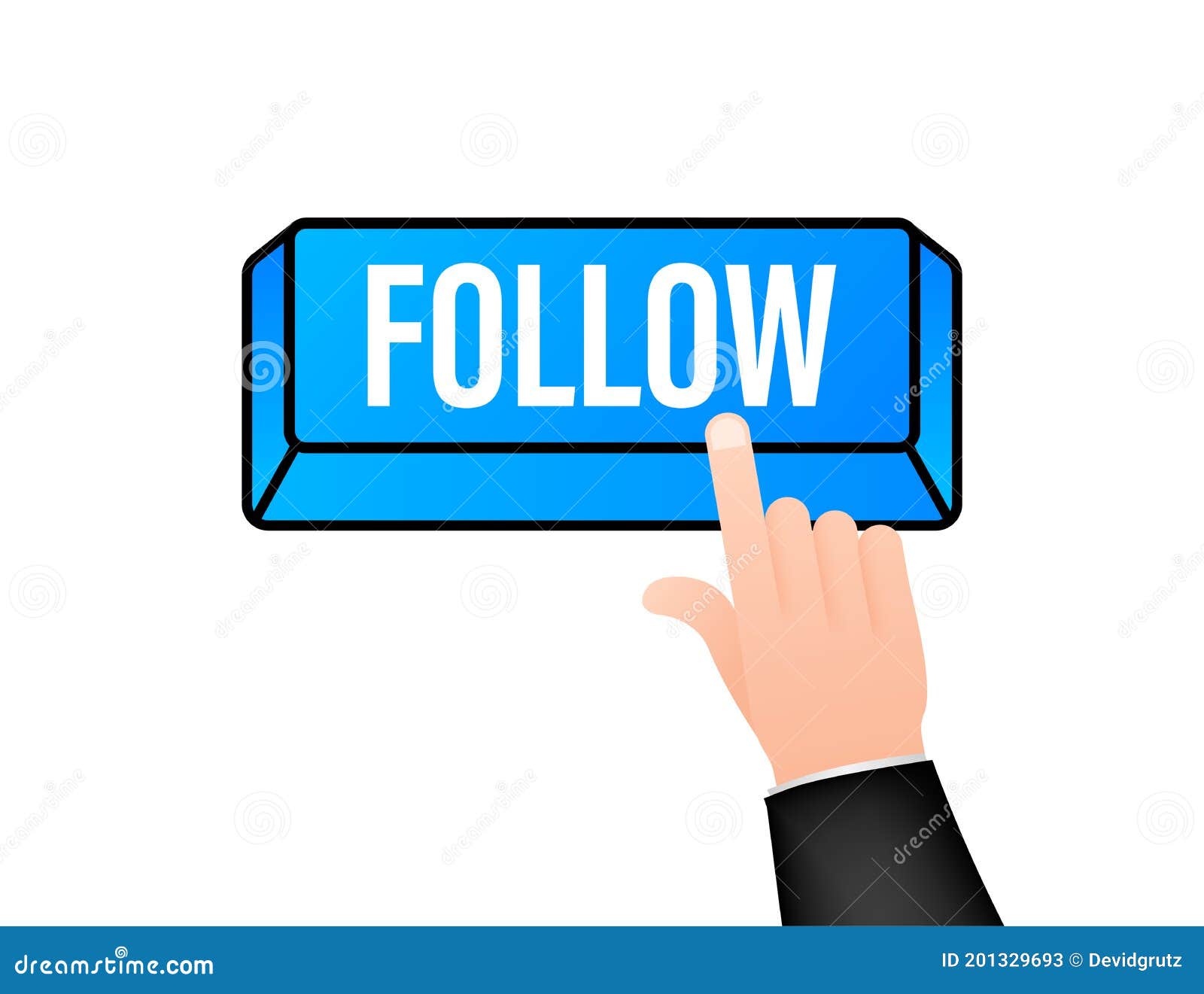 Follow. Hand Click Icon. Finger Click Icon. Vector Stock Illustration ...