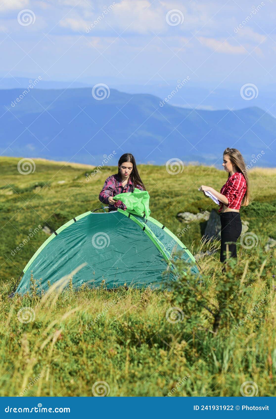 Follow Instructions. Teamwork Concept. Hiking Activity. Helpful Have ...