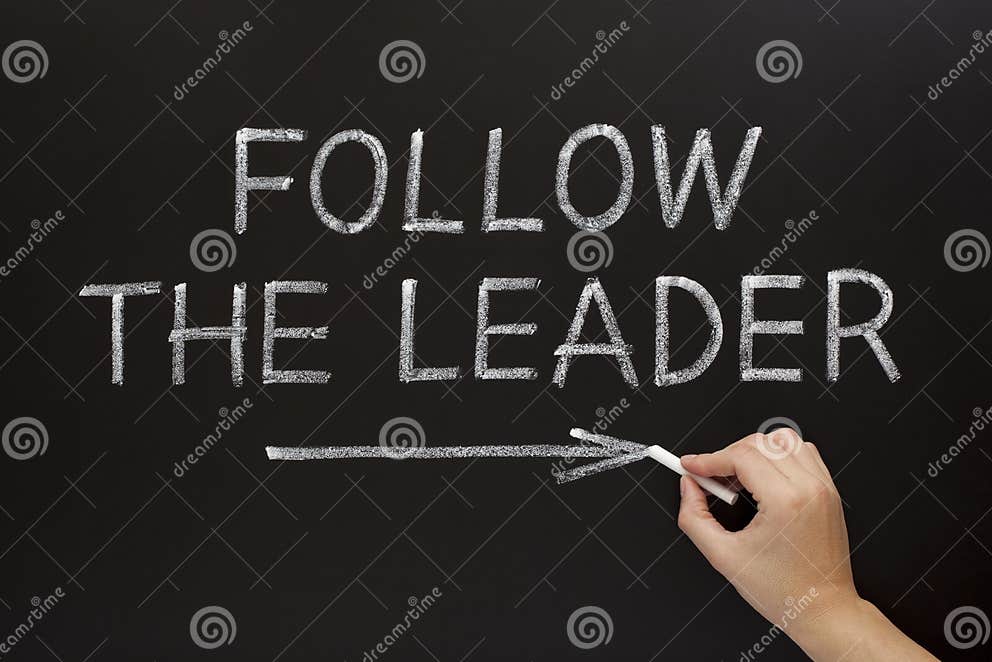 Follow the Leader on Blackboard Stock Photo - Image of follower, board ...