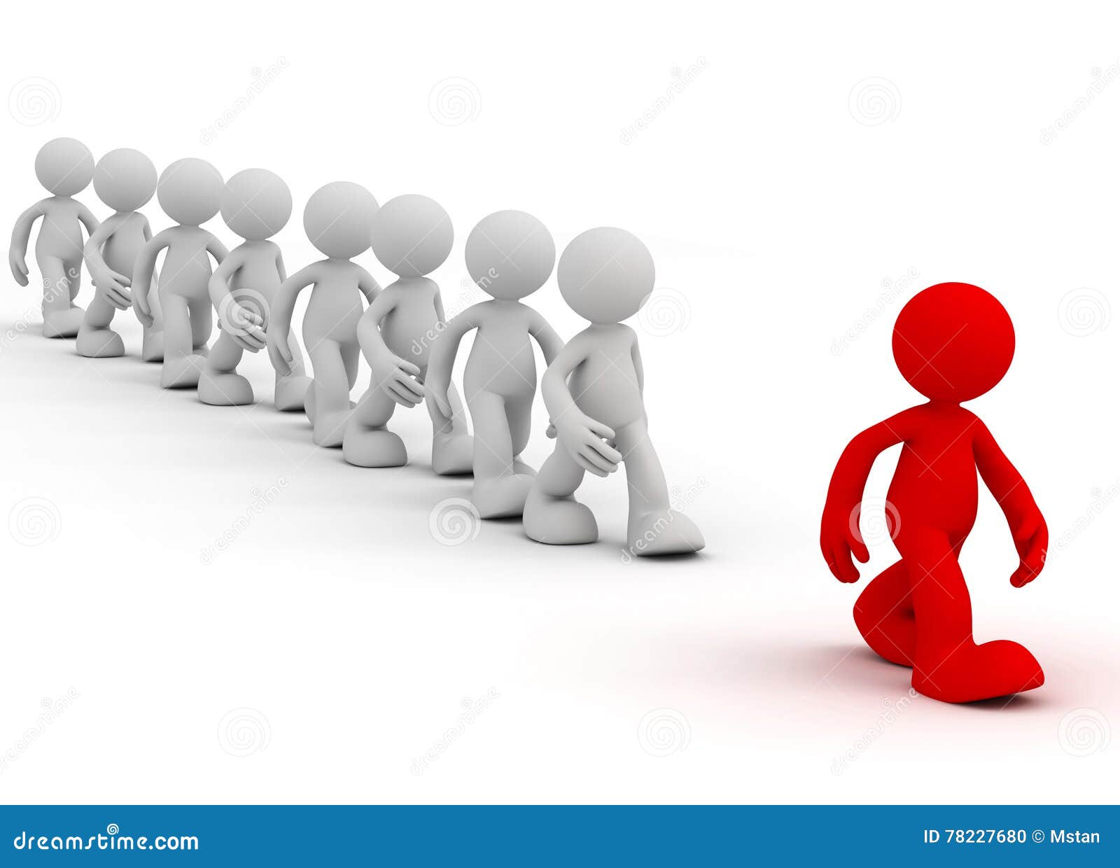 Follow the Leader Concept 3d Illustration Stock Illustration ...