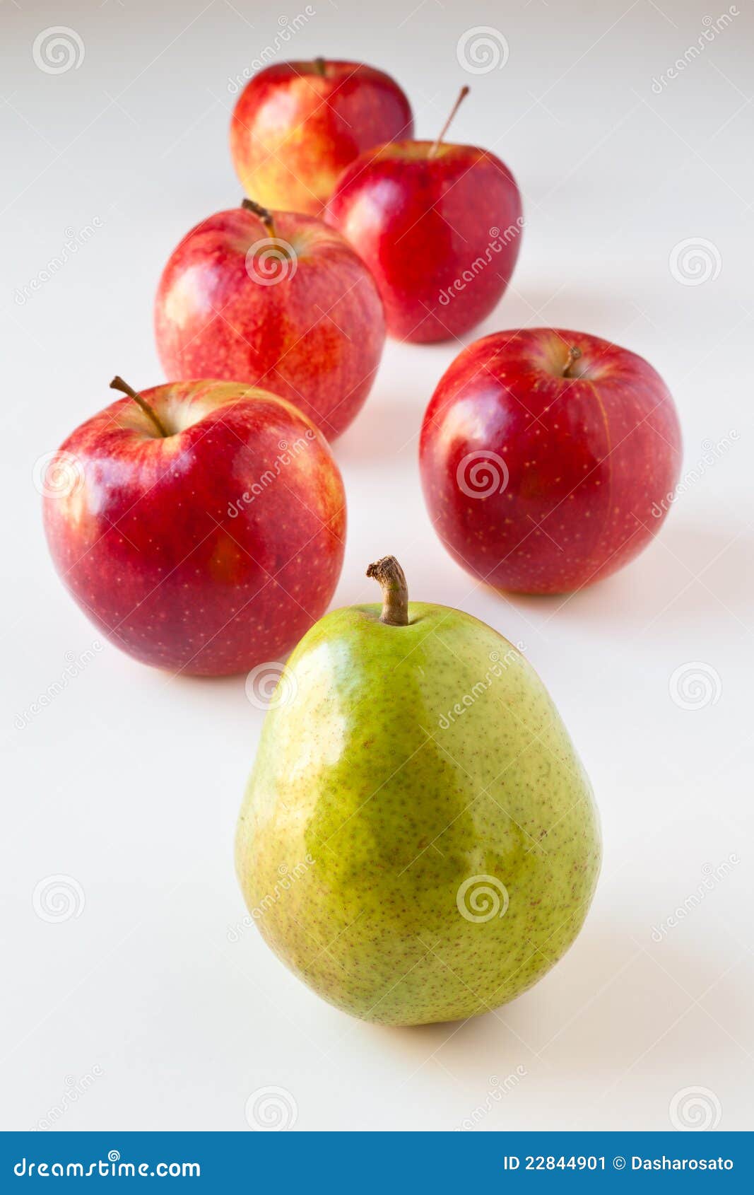 Follow the Leader - Pear and Apples Stock Image - Image of group ...