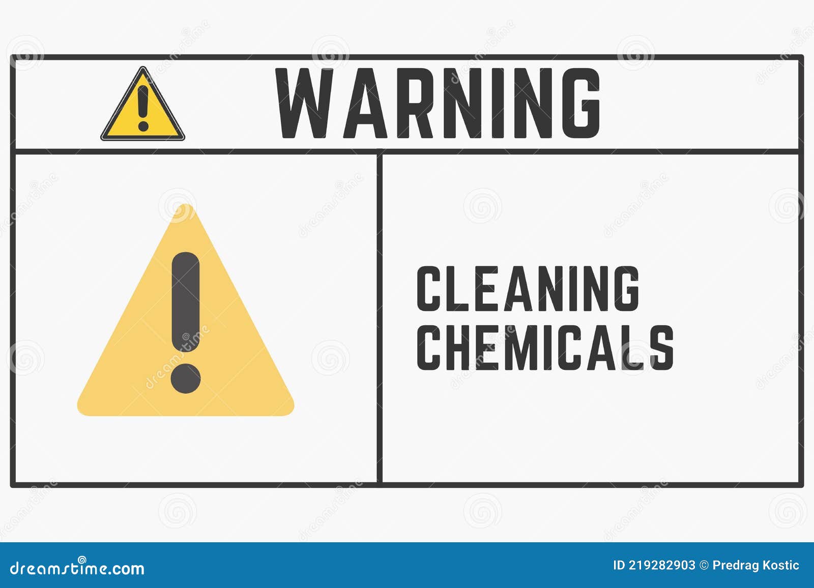 Warning Cleaning Chemicals Symbol Stock Illustration - Illustration of ...