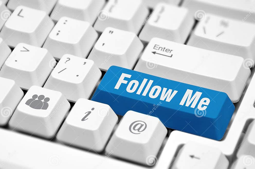 Follow Me button stock photo. Image of keyboard, enter - 24370142