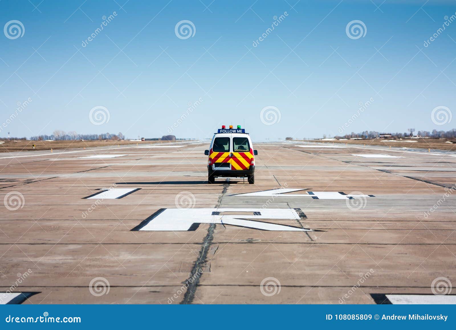 Follow Me Car at the Runway Stock Image - Image of safety, runway ...