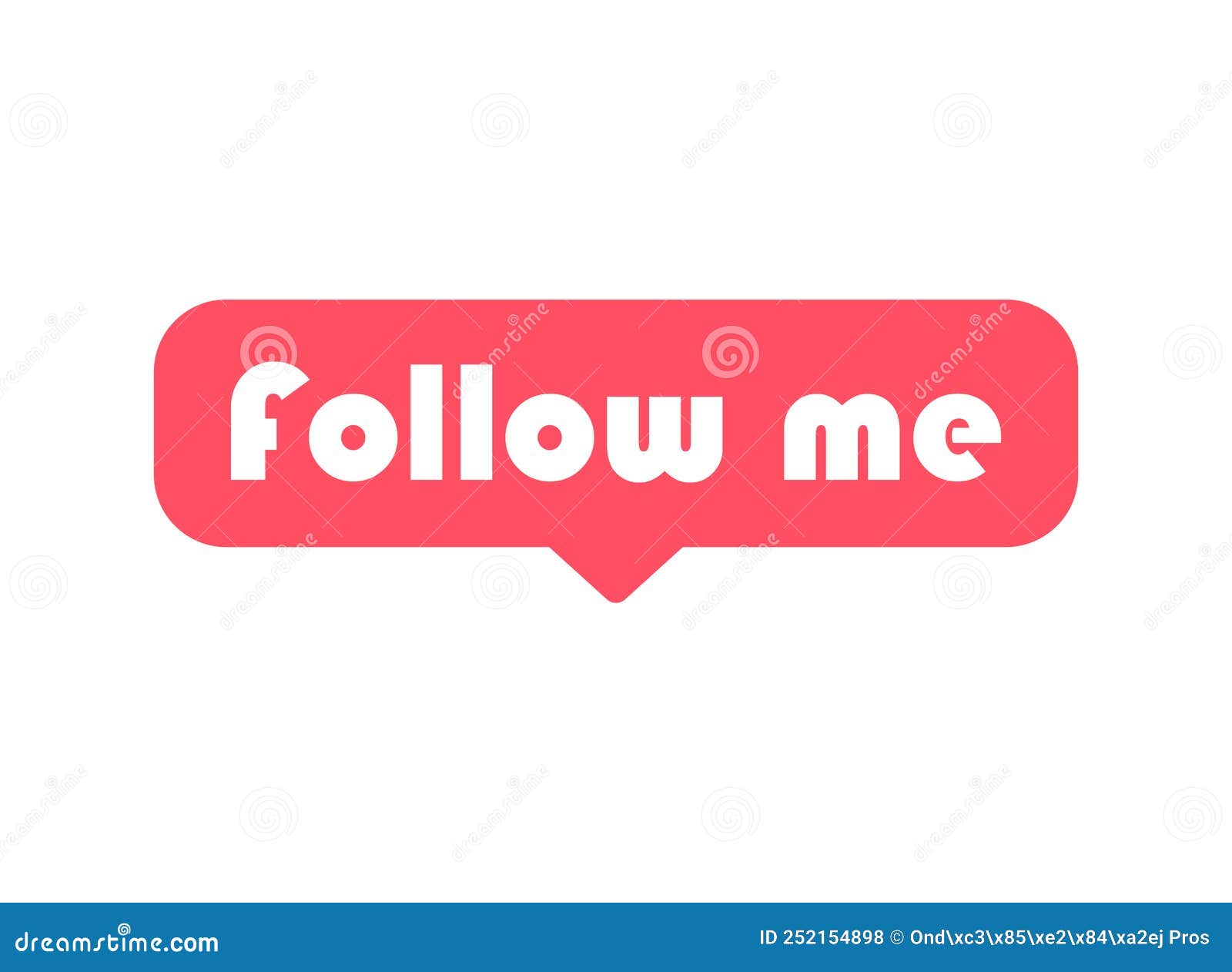 Follow Me Graphic Concept Symbol, Speech Button Web Label, Vector ...