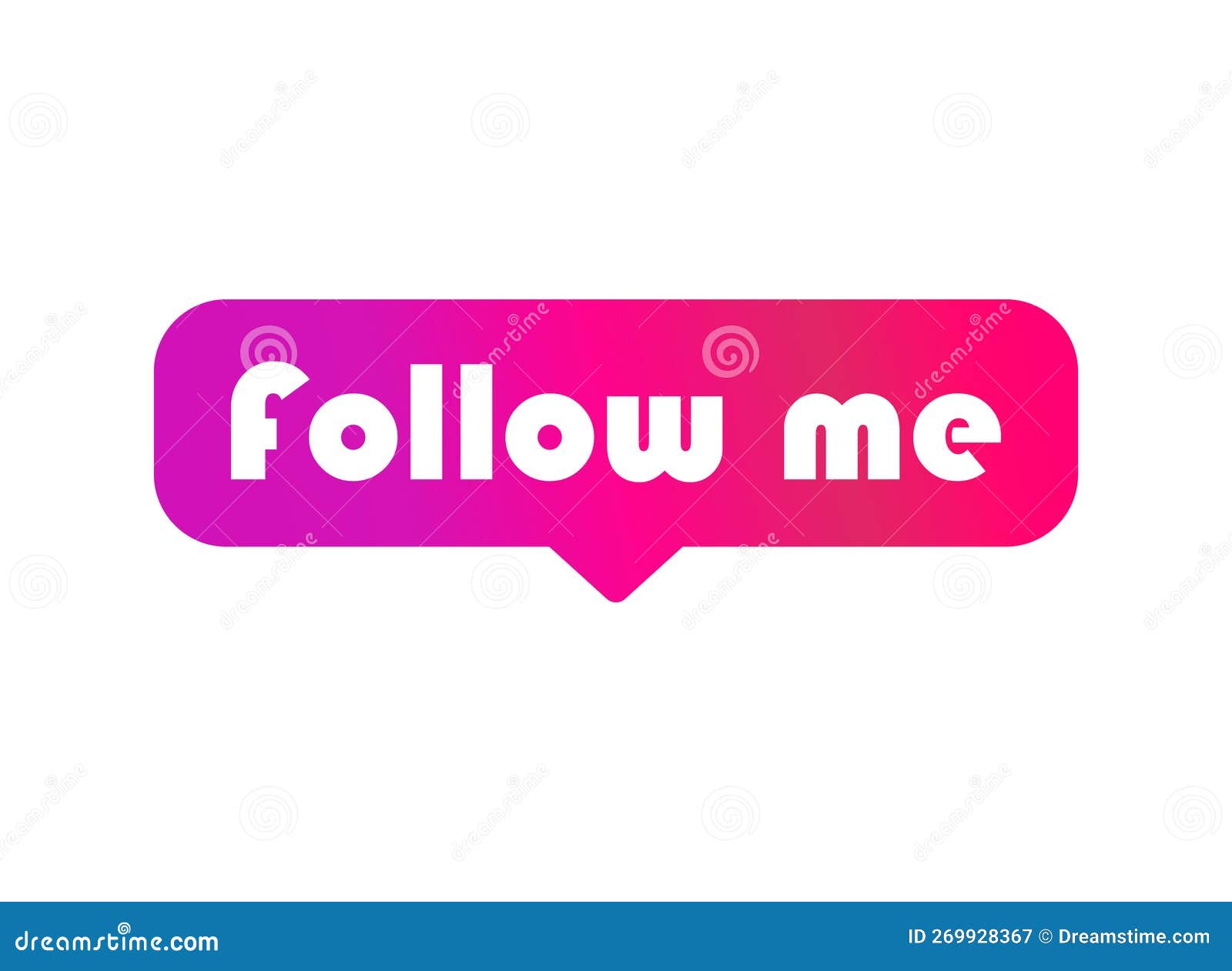 Follow Me Graphic Concept Symbol, Speech Button Web Label, Vector ...