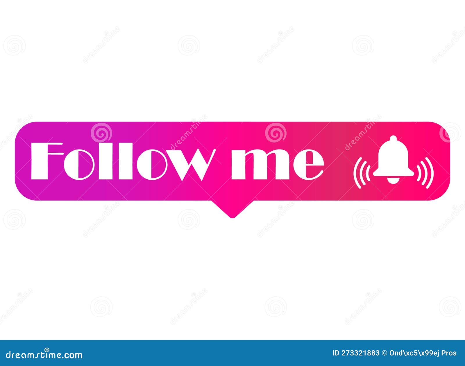 Follow Me Graphic Concept Symbol, Speech Button Web Label, Vector ...