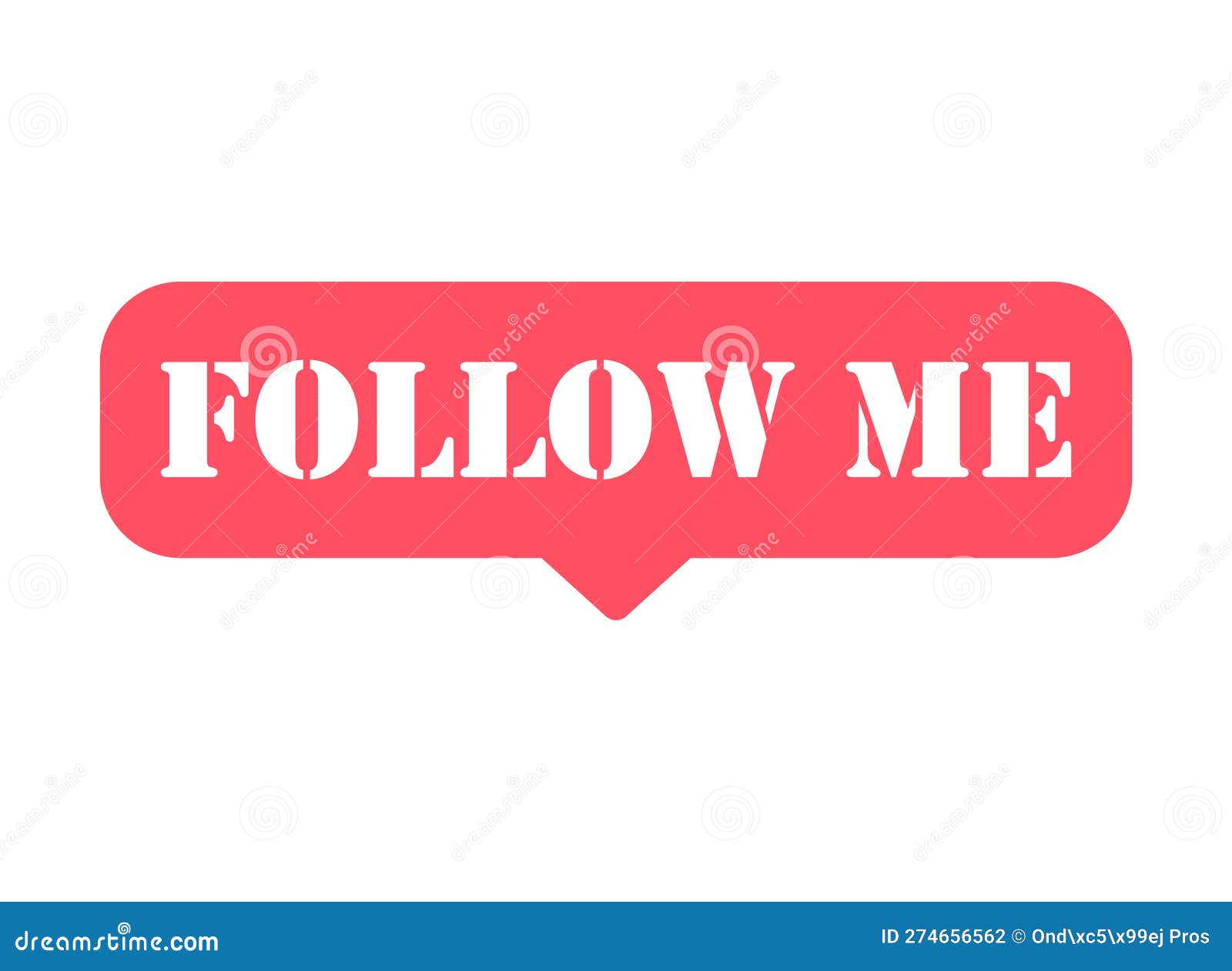 Follow Me Graphic Concept Symbol, Speech Button Web Label, Vector ...