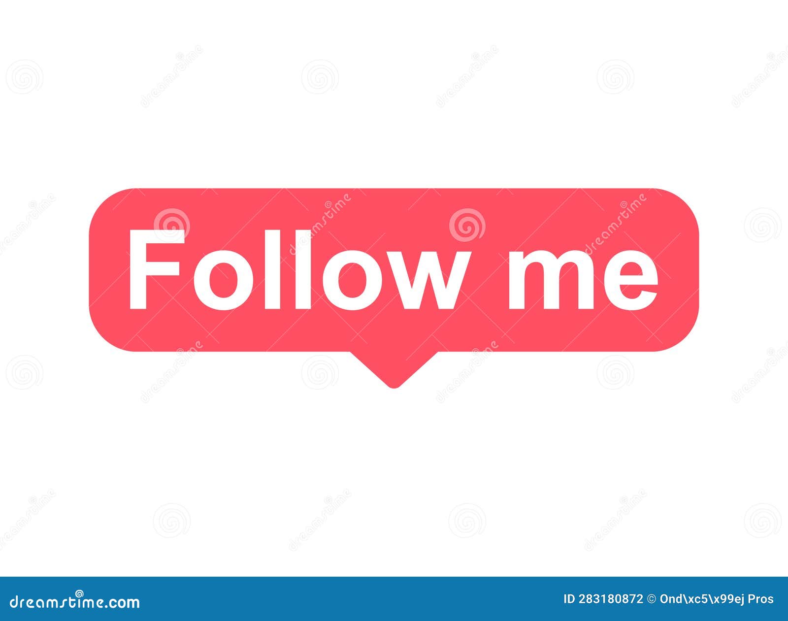 Follow Me Graphic Concept Symbol, Speech Button Web Label, Vector ...