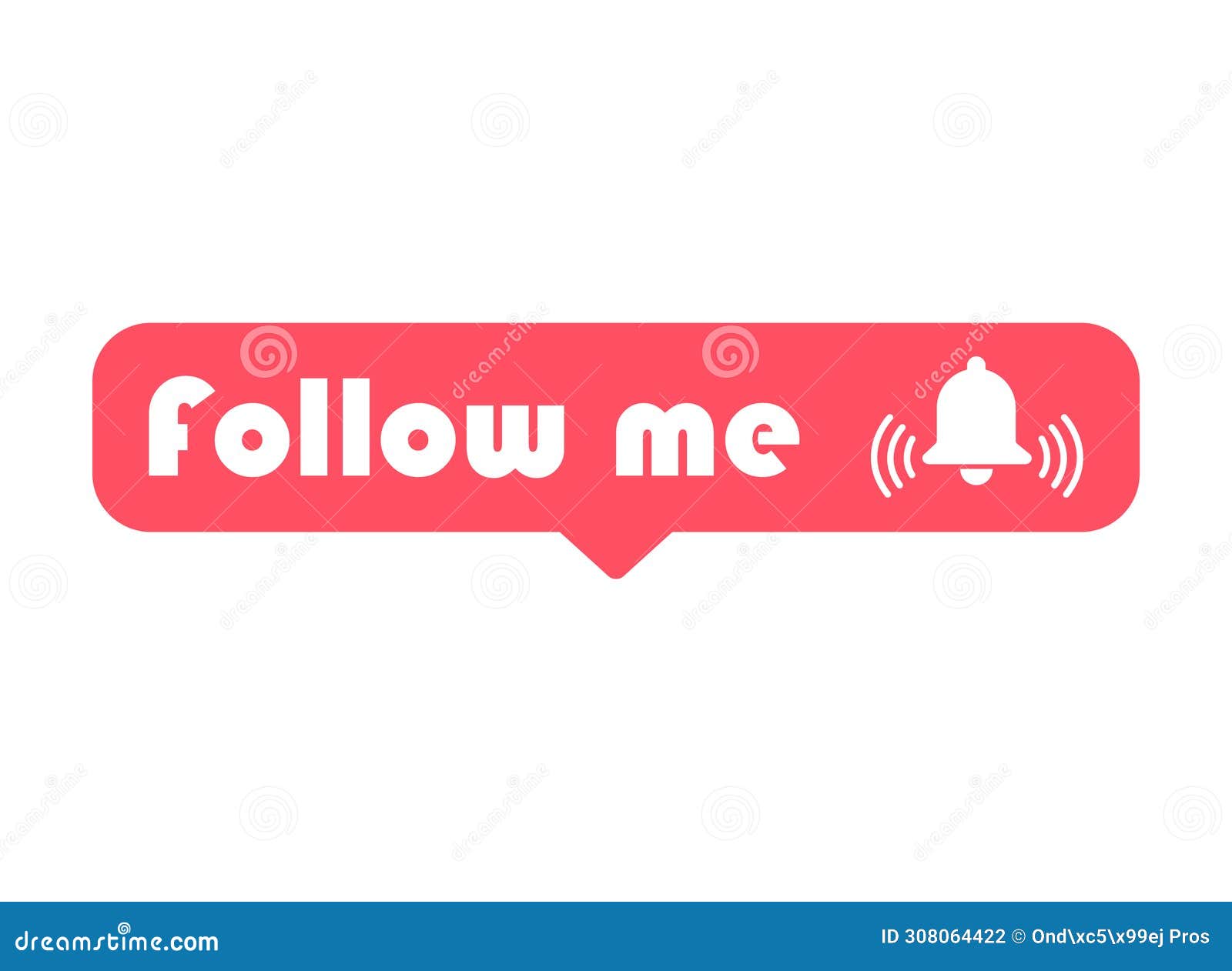 Follow Me Graphic Concept Symbol, Speech Button Web Label, Vector ...