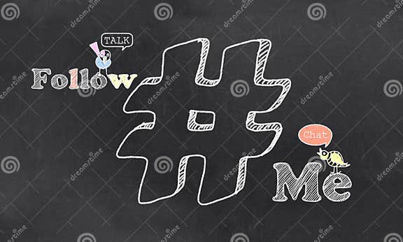 Follow Me Hashtag stock illustration. Illustration of advertising ...