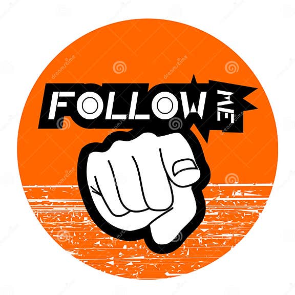 Follow me icon stock vector. Illustration of oval, emblem - 21404564