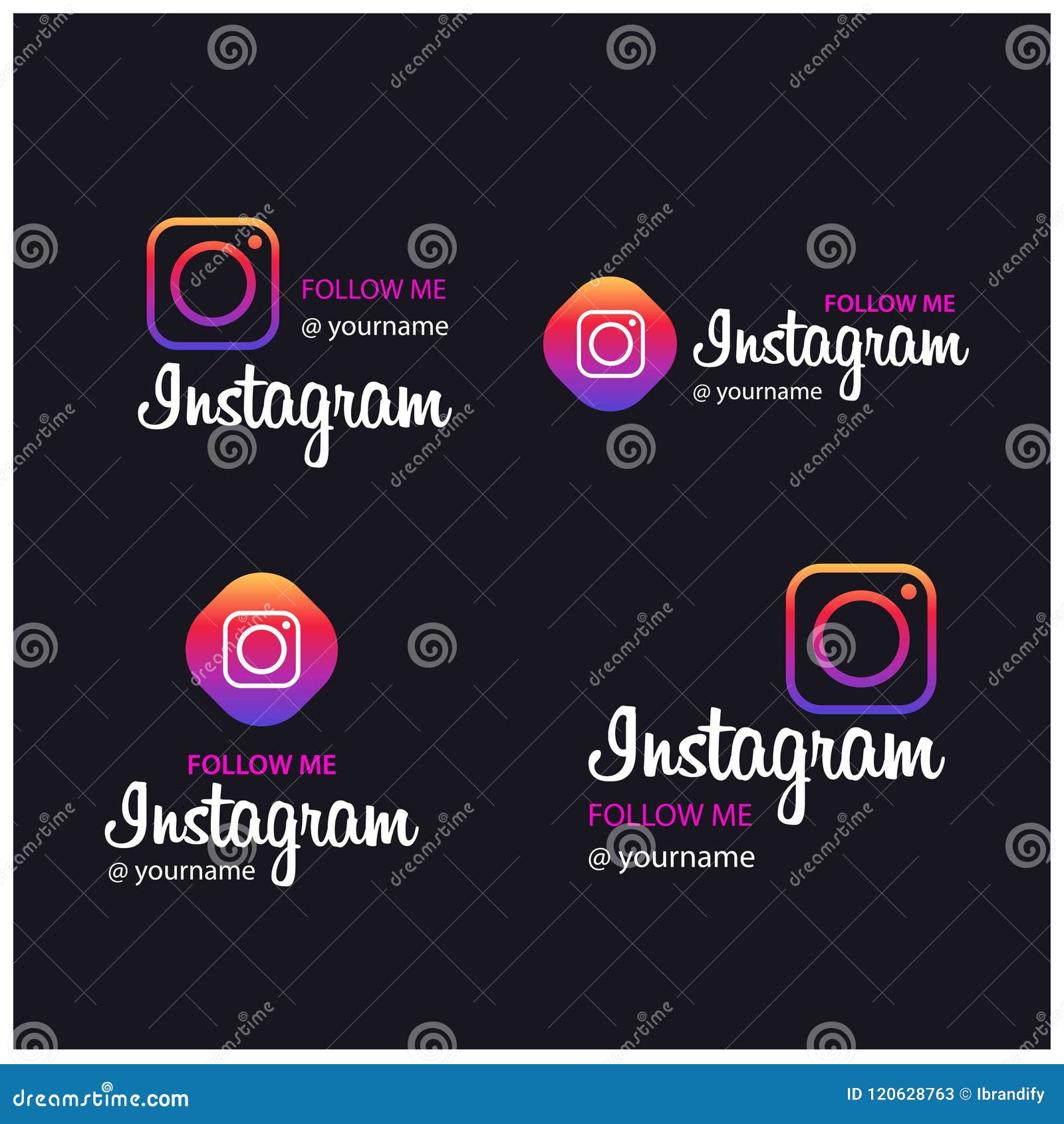 Follow Me on Instagram Banners Editorial Stock Photo - Illustration of ...