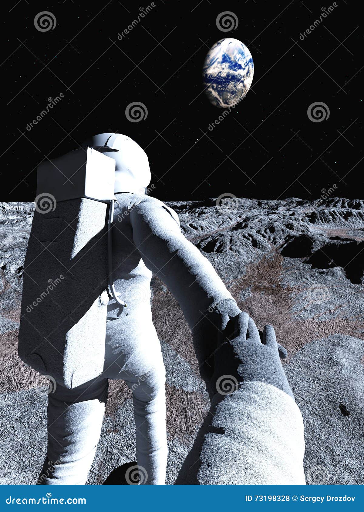 Follow me on the Moon stock illustration. Illustration of science ...