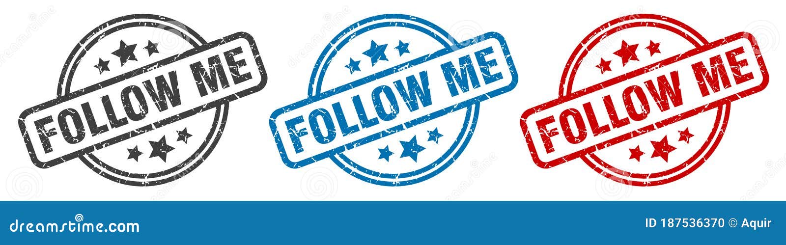 Follow Me Stamp. Follow Me Round Isolated Sign Stock Vector ...