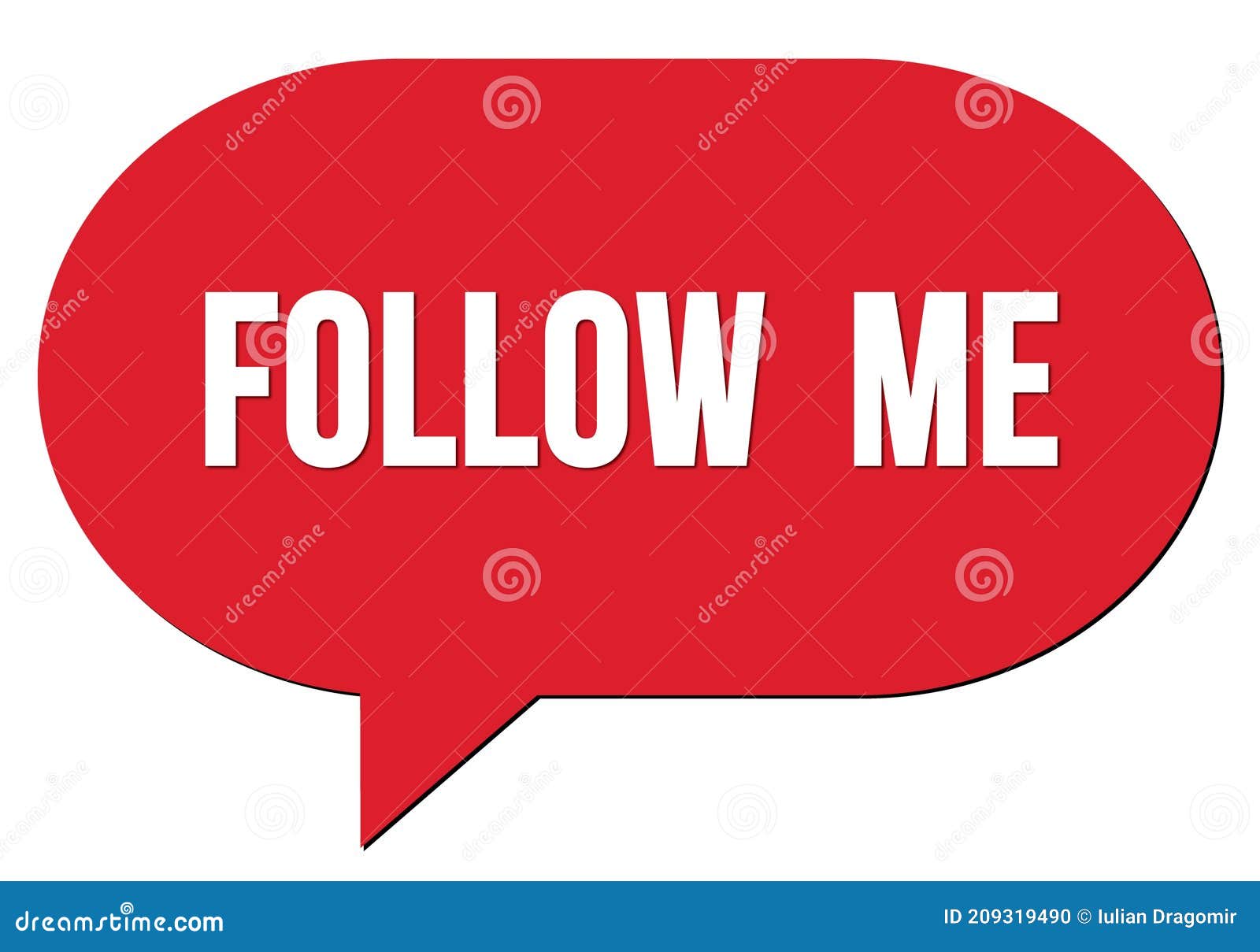 FOLLOW ME Text Written in a Red Speech Bubble Stock Illustration ...