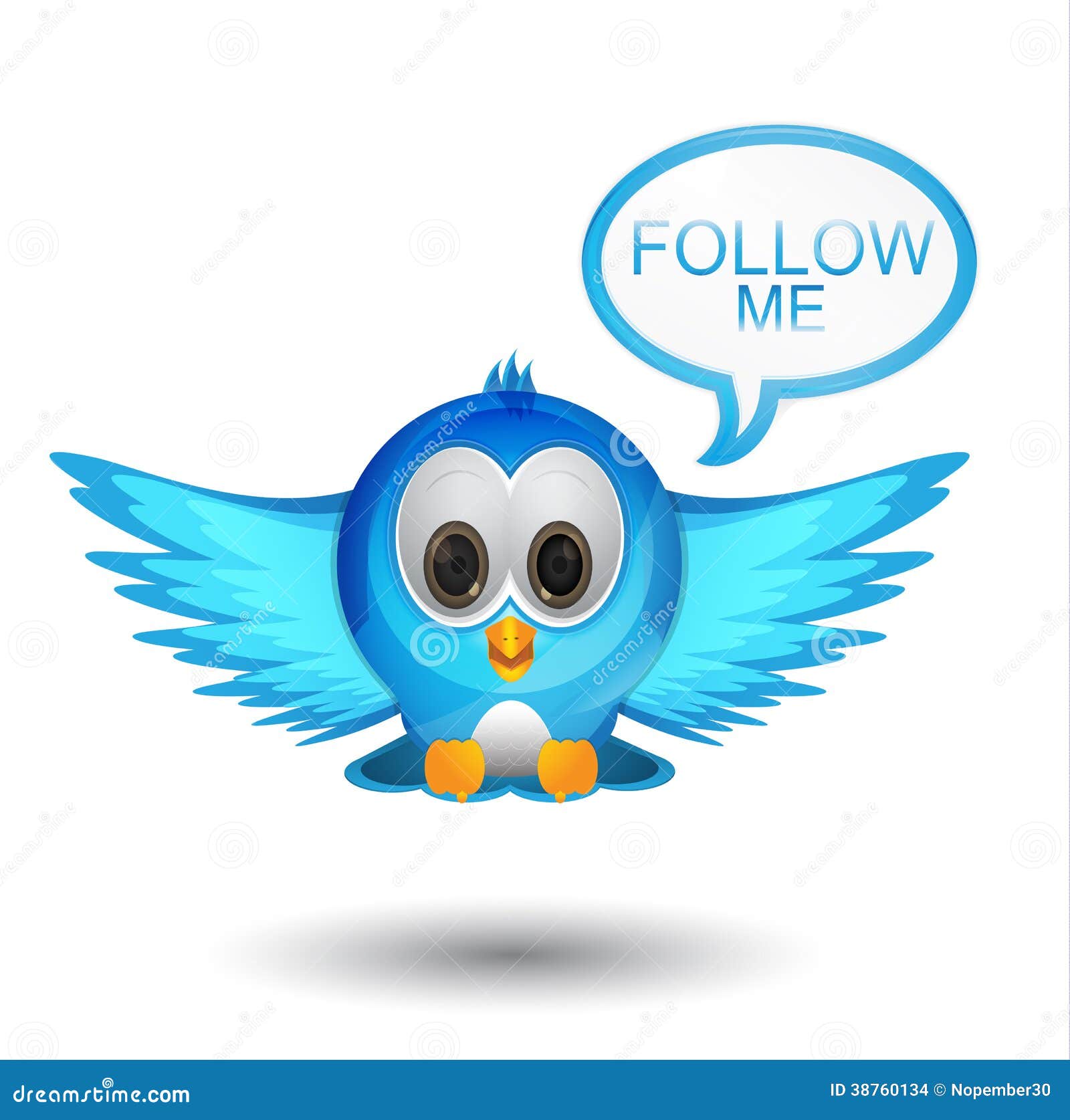 Follow me twitter bird stock vector. Illustration of beak - 38760134
