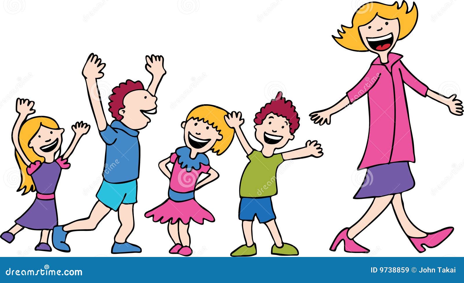 Follow Mom Cartoon Vector | CartoonDealer.com #9738859