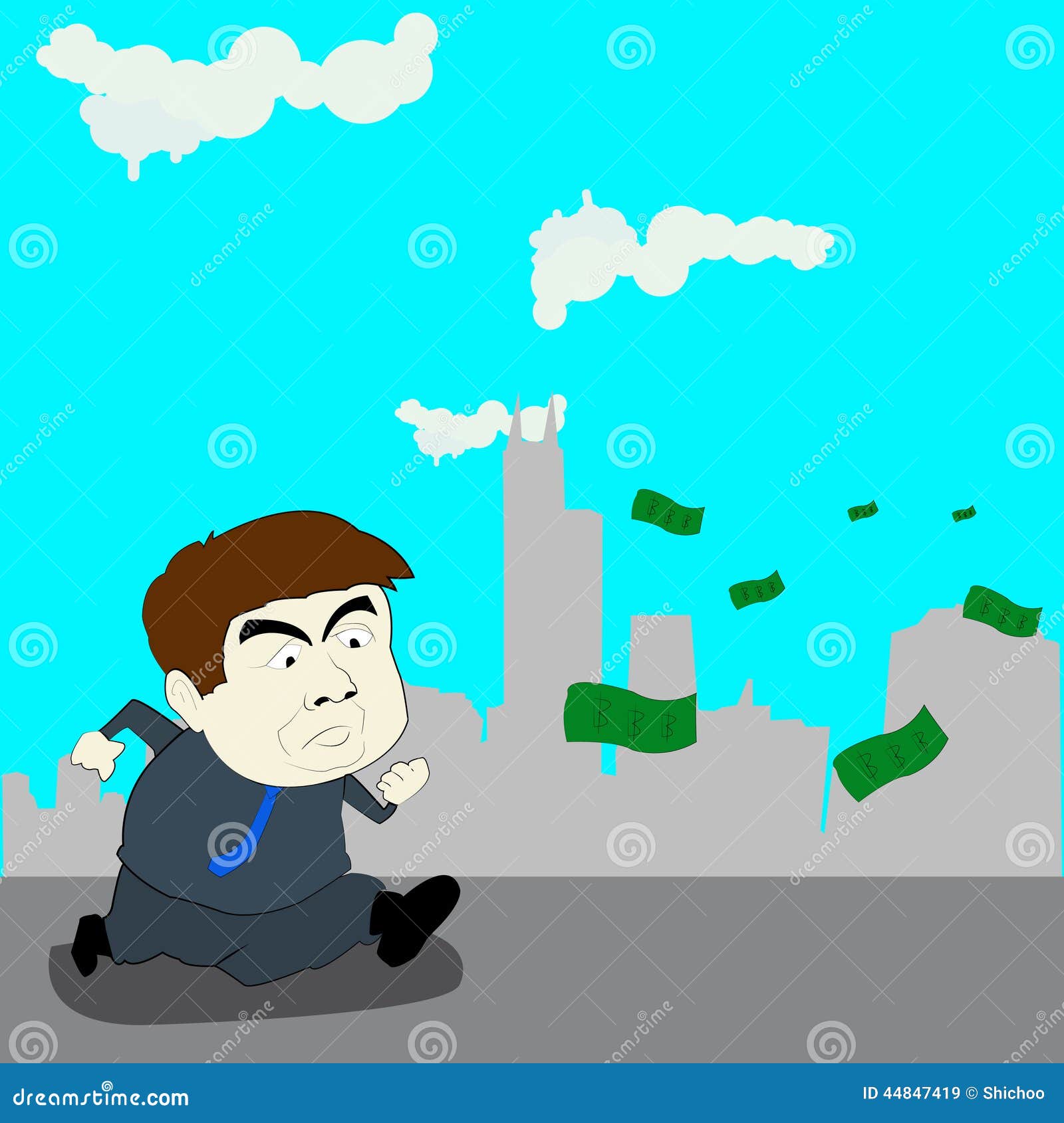 Follow Money, Illustration Design Stock Illustration - Illustration of ...