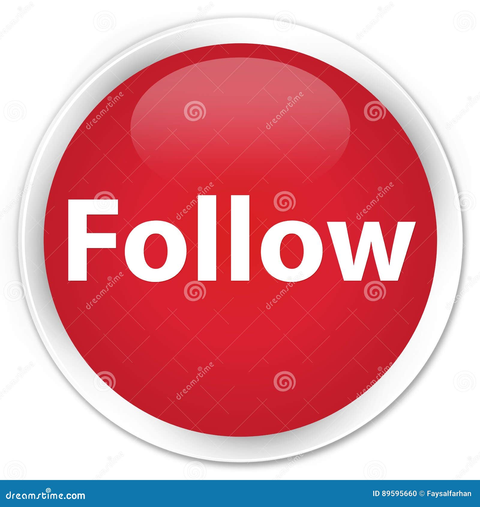 Follow Premium Red Round Button Stock Illustration - Illustration of ...