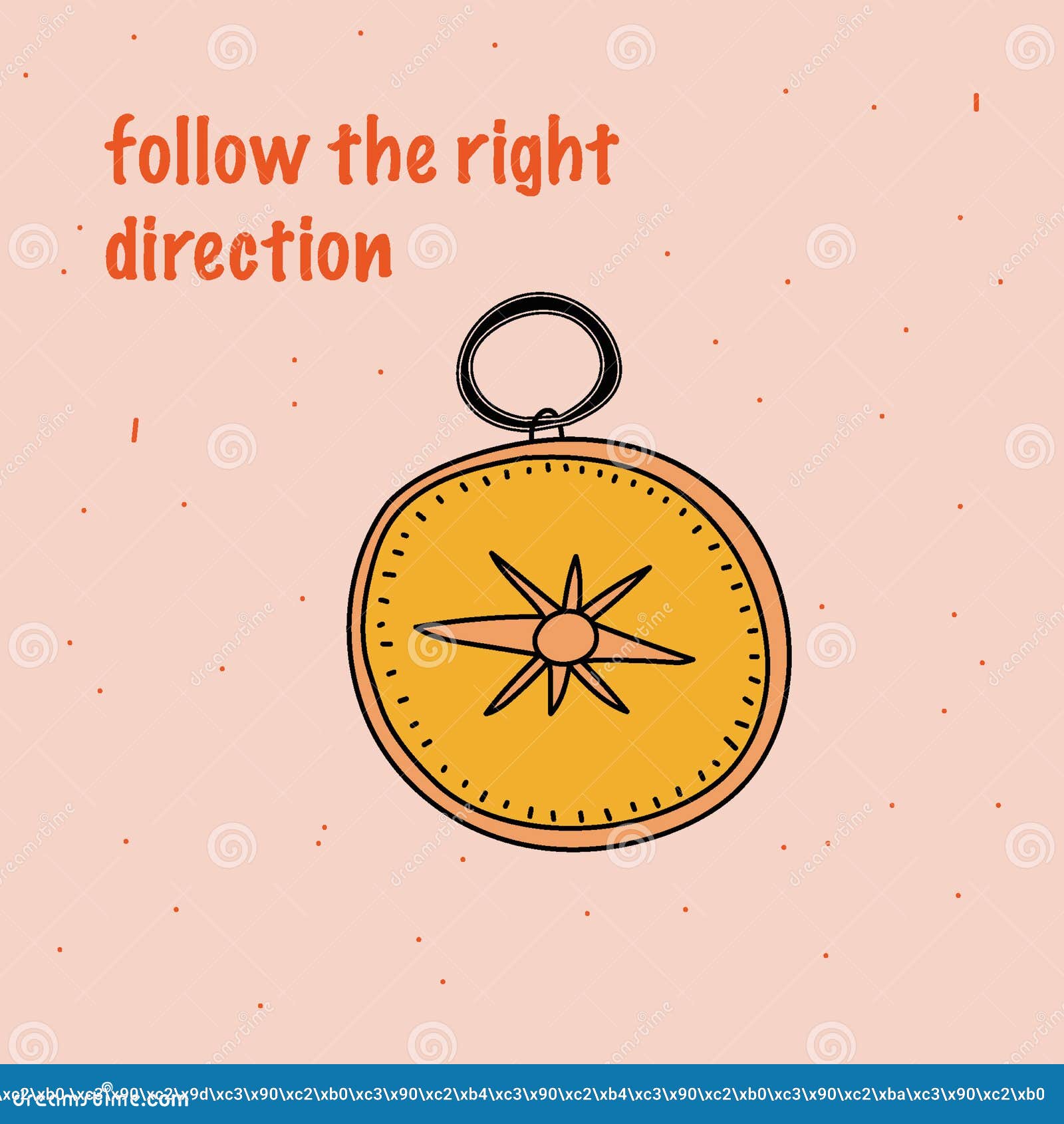 Follow the Right Direction, an Orange Compass. Stock Vector ...