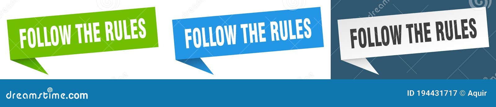 Follow the Rules Banner. Follow the Rules Speech Bubble Label Set Stock ...