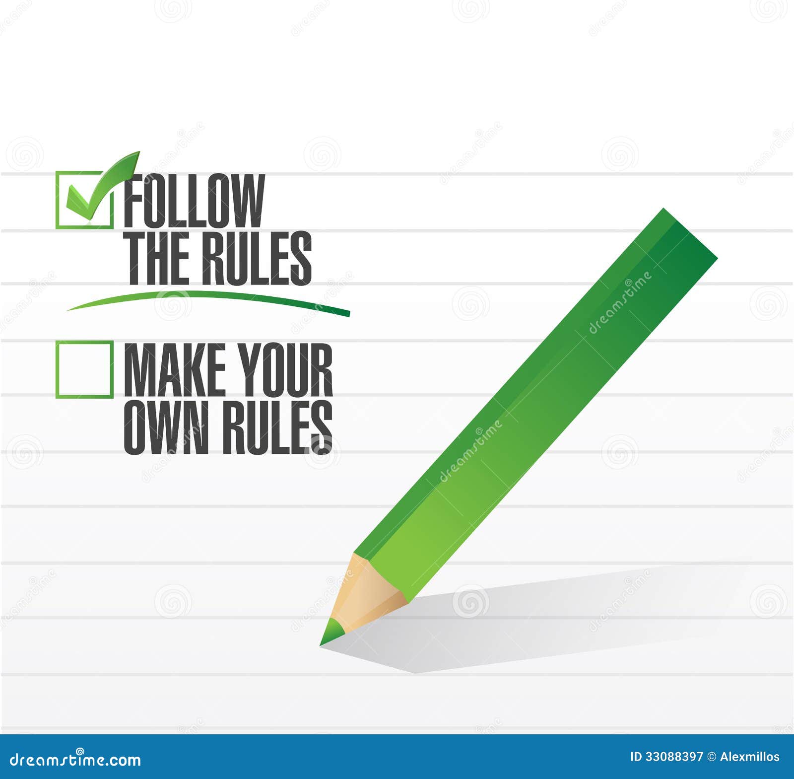Follow the Rules Check of Approval Stock Illustration - Illustration of ...