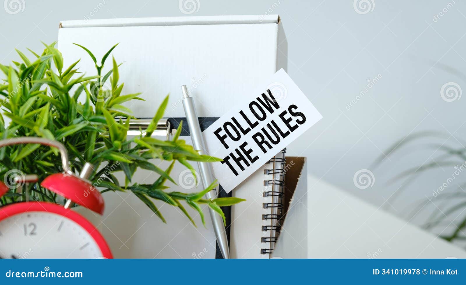 Follow the Rules Inscription on Card Message Insticky Note. Office ...