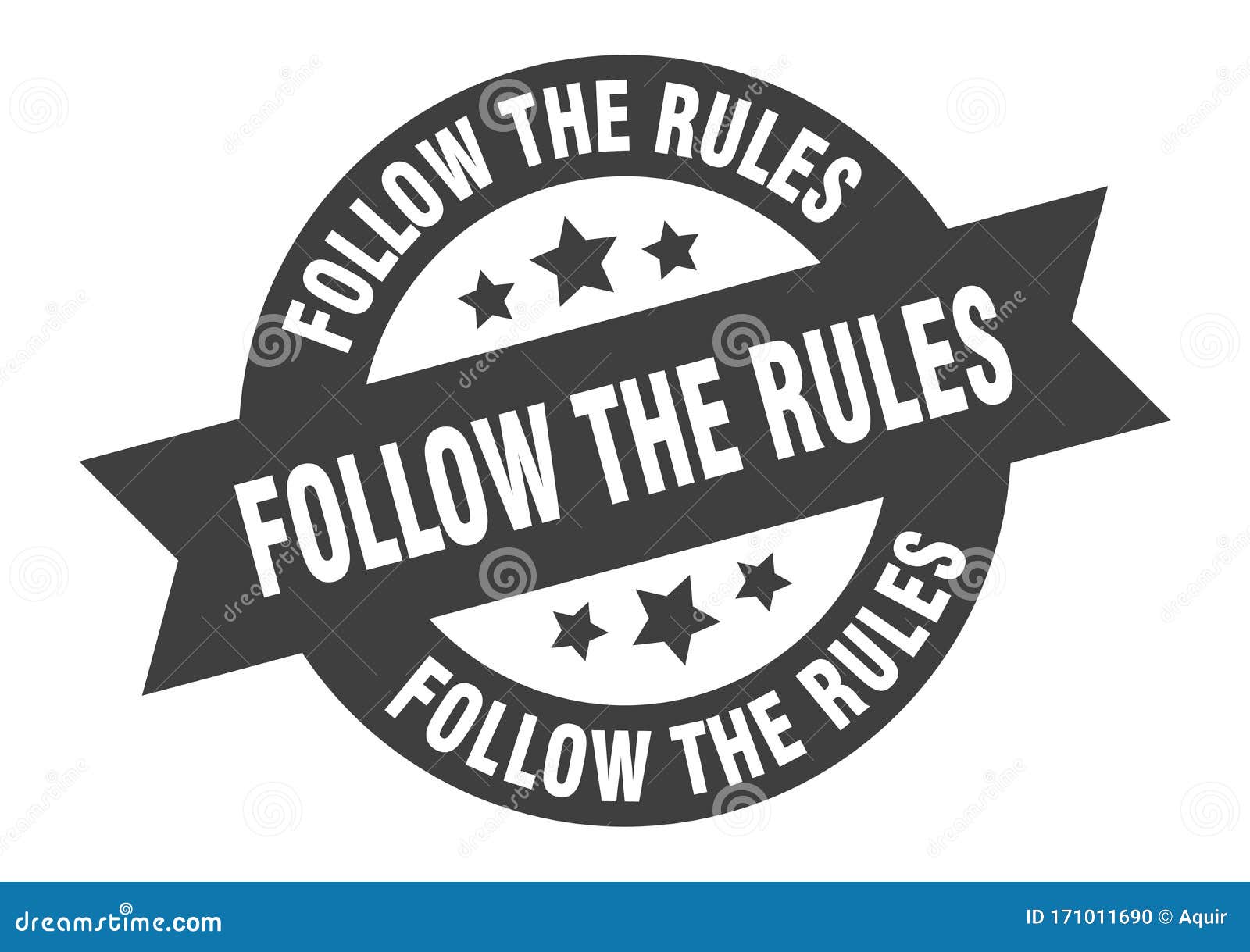 Follow the Rules Sign. Follow the Rules Round Ribbon Sticker Stock ...