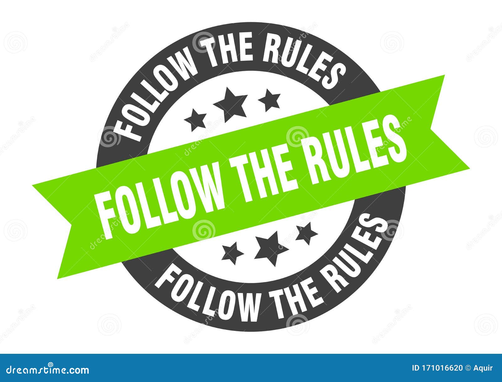 Follow the Rules Sign. Follow the Rules Round Ribbon Sticker Stock ...