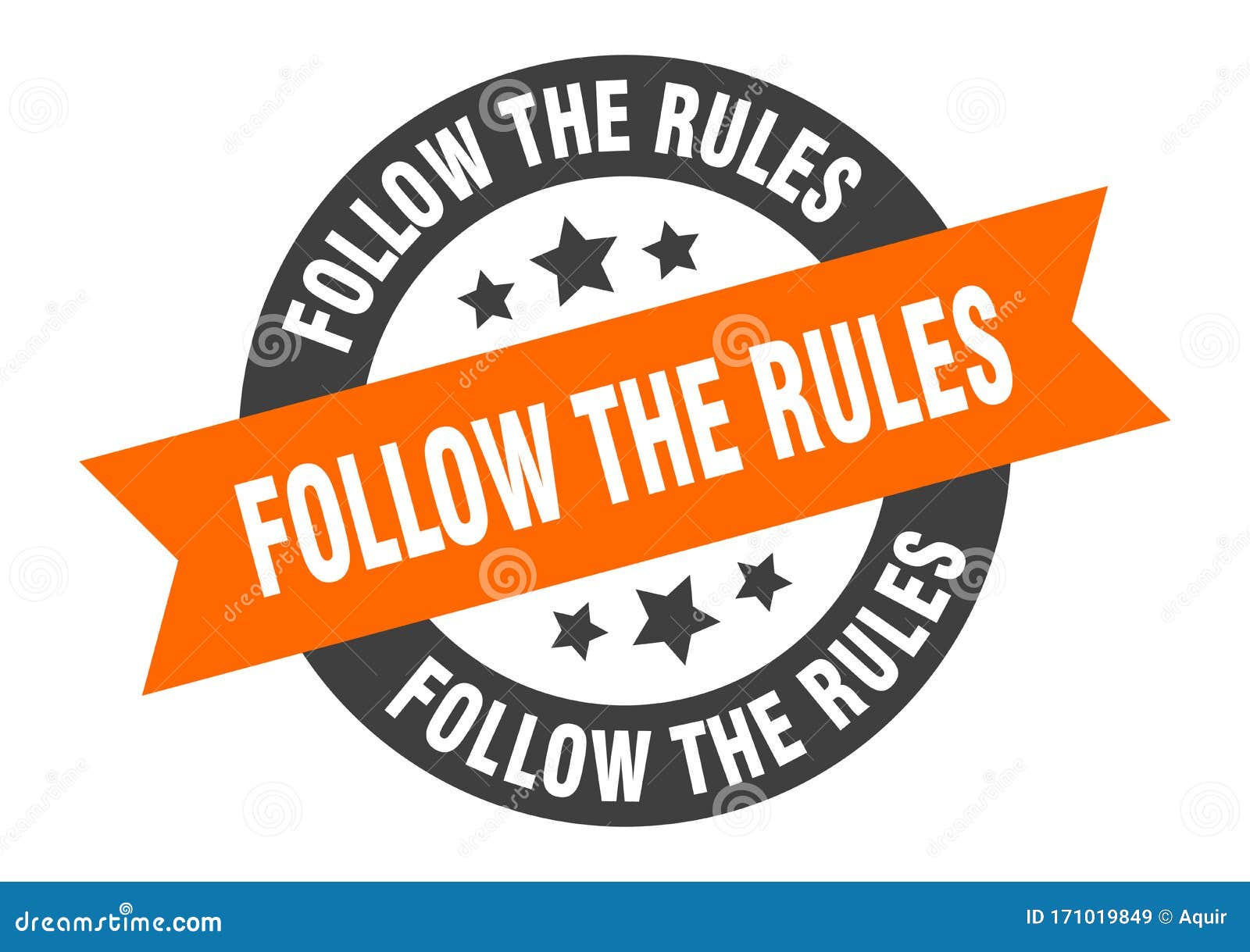 Follow the Rules Sign. Follow the Rules Round Ribbon Sticker Stock ...